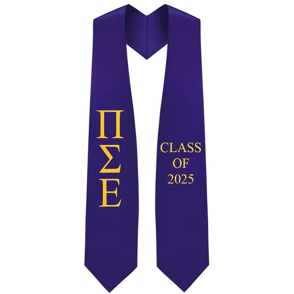 Pi Sigma Epsilon Lettered Stole W/ Year – Graduation Gown
